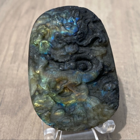 Accents | Labradorite Dragon Crystal Stone Carving Figurine | Poshmark